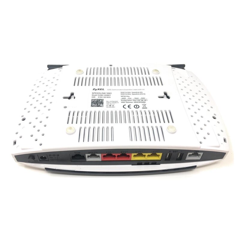 Telekom ZyXEL Speedlink 5501 WLAN Router VDSL2 ADSL2+ ISDN VOIP USB B-W ...